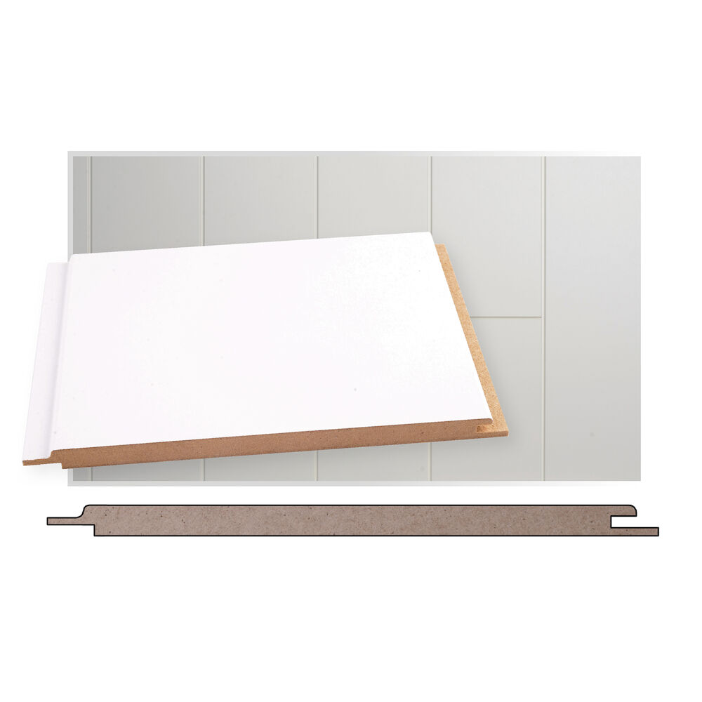 Kattopaneeli STP-0 ympäripontattu MDF 10x195x2070 Mel Valkoinen E0 ...