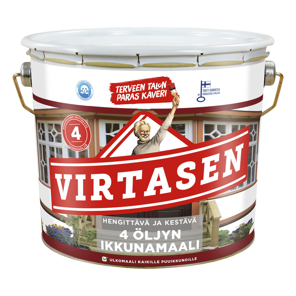 Virtasen 4 Öljyn Ikkunamaali A+A valkoinen 2,7L | STARK verkkokauppa