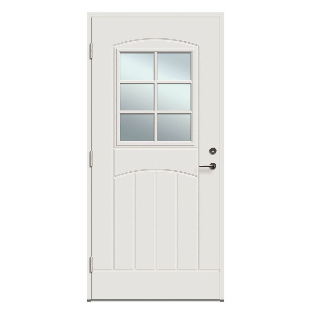 Ulko-ovi RAW 9-10x21 valkoinen 6R-lasilla vasen | STARK verkkokauppa