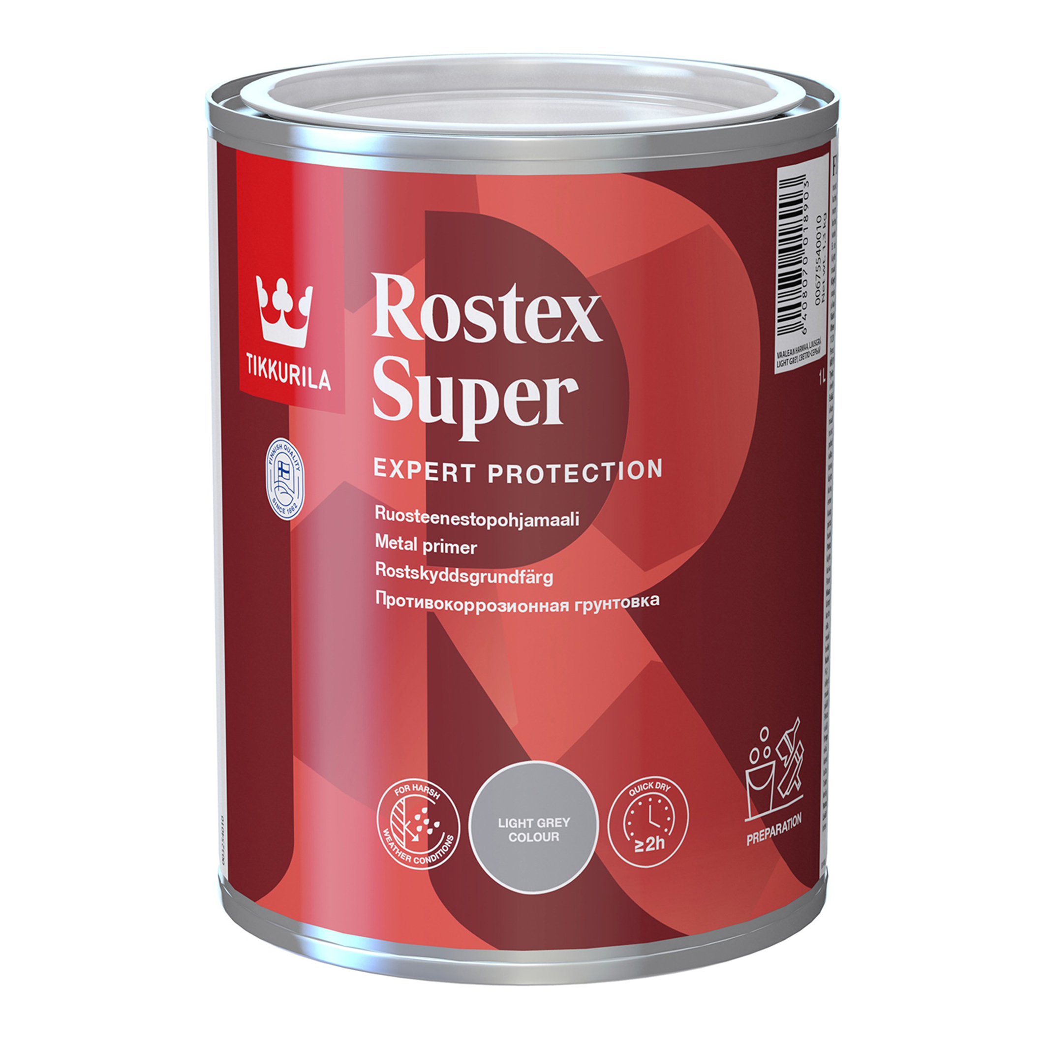 Ruosteenestomaali Rostex Super 1 l vaaleanharmaa | STARK verkkokauppa